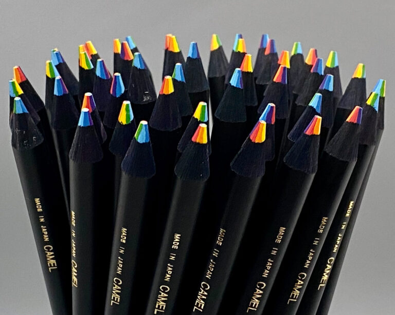 Camel 7-Colour Pencil Black - Rainbow Pencil - Pencilly Australia